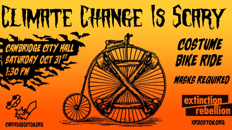 Extinction Rebellion Boston :: Climate Change is Scary Bike Ride